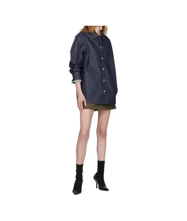 A.p.c. Long-sleeved Collared Denim Shirt