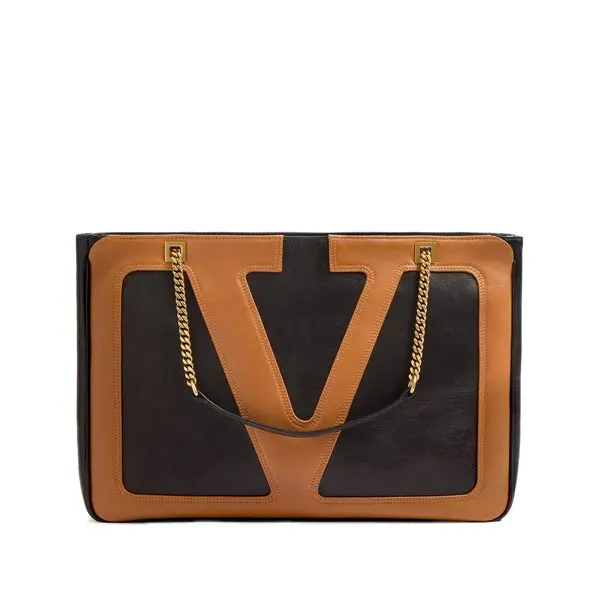 Valentino Garavani V Detail Chain Tote Bag - Black