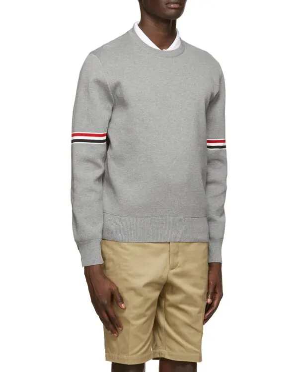 Thom Browne Milano Stitch Crew Neck Knitted Sweater - Light Gray
