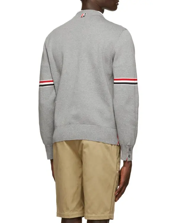 Thom Browne Milano Stitch Crew Neck Knitted Sweater - Light Gray