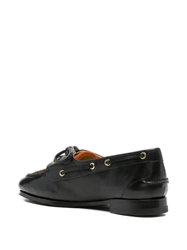 Bally Leather Derby Shoes With Colorblock Design - Black/faggio