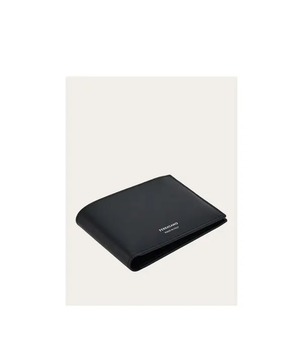 FERRAGAMO Logo Printed Bi-fold Wallet - Black
