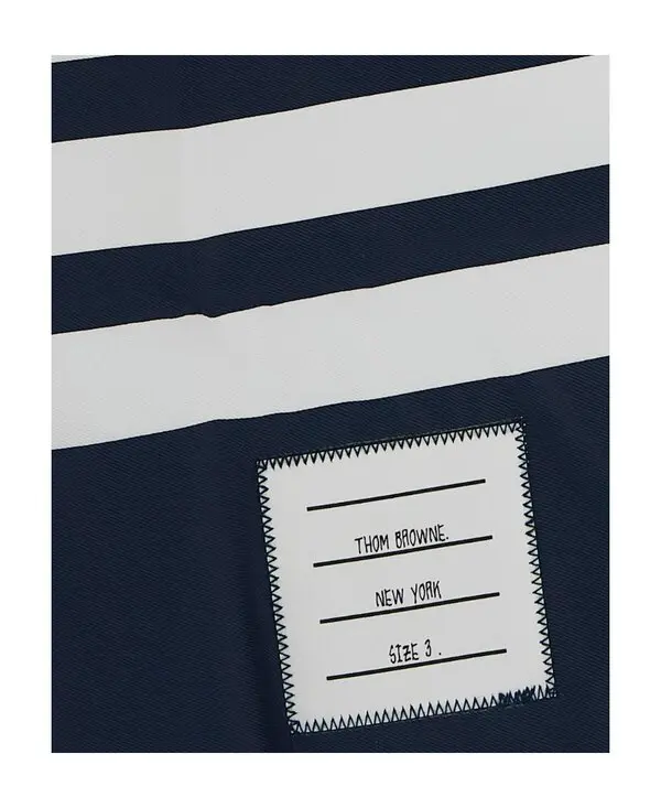 Thom Browne Four-bar Drawstring Shorts - Navy Blue