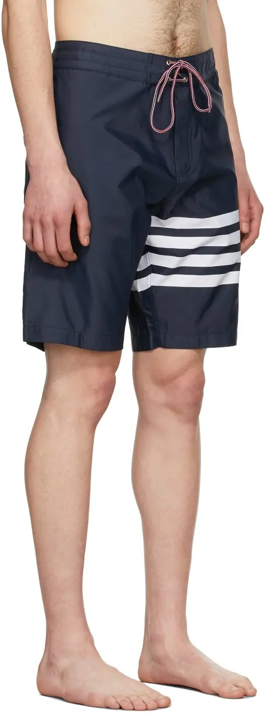 Thom Browne Four-bar Drawstring Shorts - Navy Blue