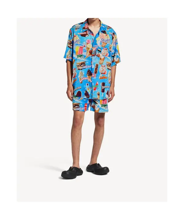 Balenciaga Sweet Treat Short-sleeve Minimal Shirt - Blue