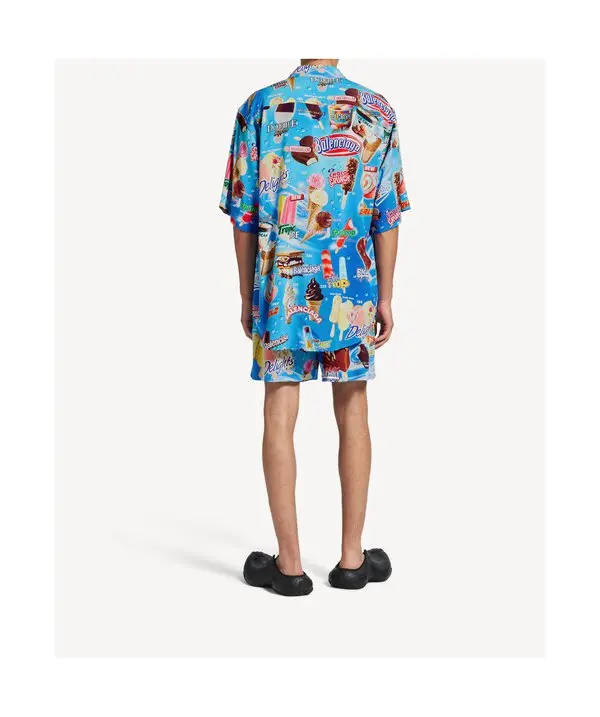 Balenciaga Sweet Treat Short-sleeve Minimal Shirt - Blue