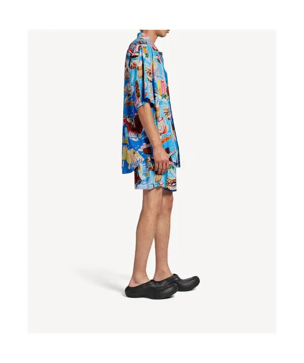 Balenciaga Sweet Treat Short-sleeve Minimal Shirt - Blue