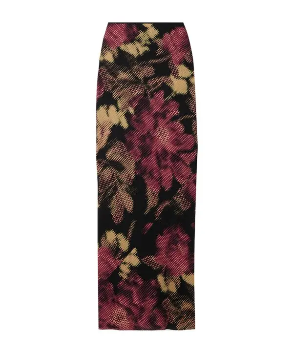 Dries Van Noten Floral-print Crepe Maxi Skirt - Black
