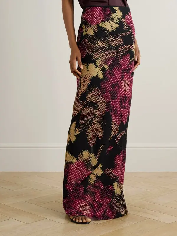 Dries Van Noten Floral-print Crepe Maxi Skirt
