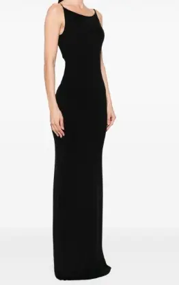 AYA MUSE Ribbed Boatneck Maxi Dress