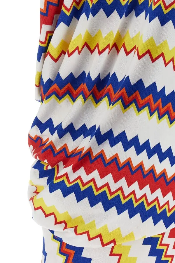 Missoni Zig-zag Sleeveless Mini Dress With Draping