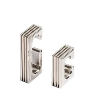Khaite Empire Ear Cuffs In Palladium Plated Brass - Silver