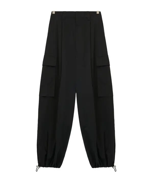 Loewe Cotton And Silk Cargo Trousers - Black