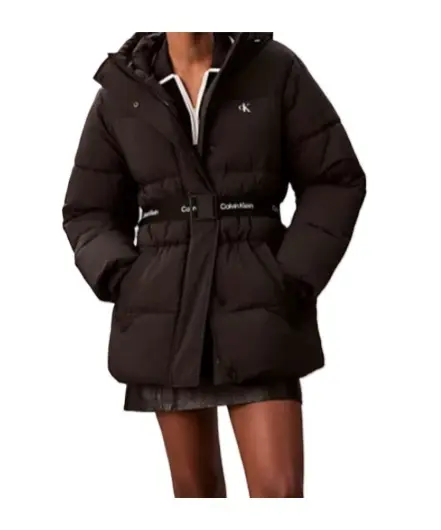 Calvin Klein Logo Belt Hooded Puffer Jacket