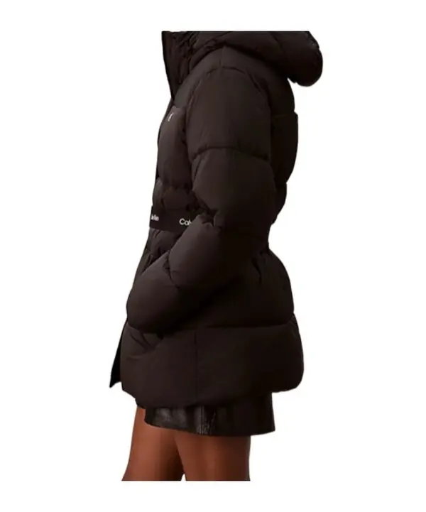 Calvin Klein Logo Belt Hooded Puffer Jacket
