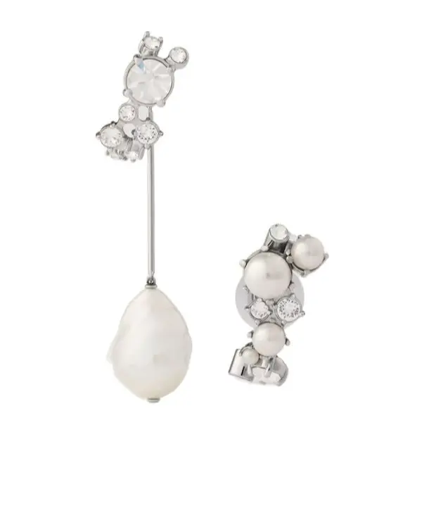 Givenchy Crystal Pearl Drop Earrings - White/silver