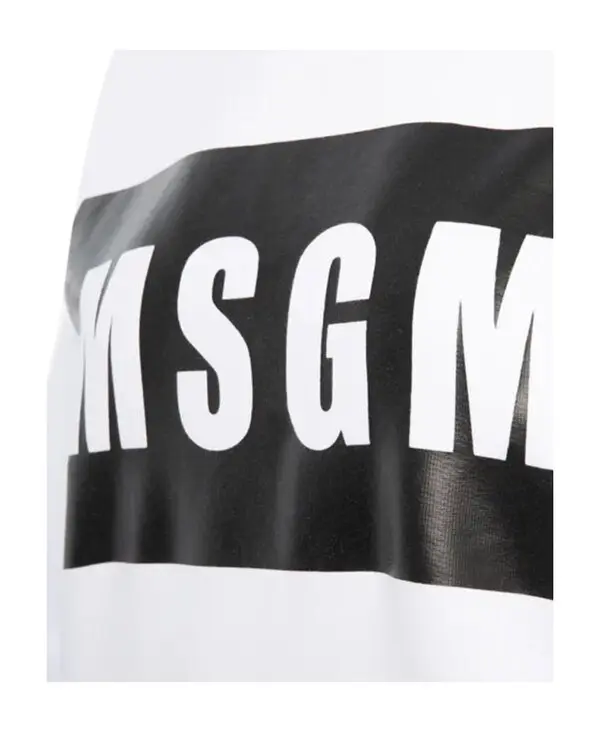MSGM Logo Print Crewneck Sweatshirt - White