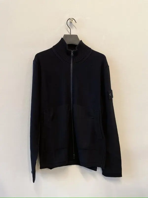 Stone Island High-necked Full-zip Hoodie With Logo Detail