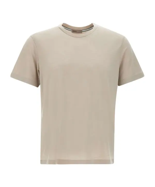Herno Short-sleeved Crewneck Knitted T-shirt - Nude