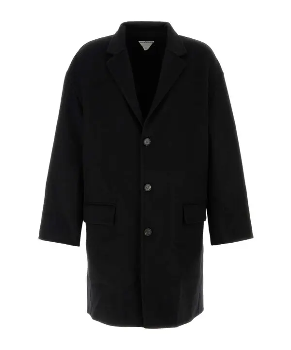 Bottega Veneta Double Face V-neck Coat - Black