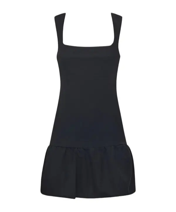 Pinko Short Flared Sleeveless Dress With Square Neckline - Black