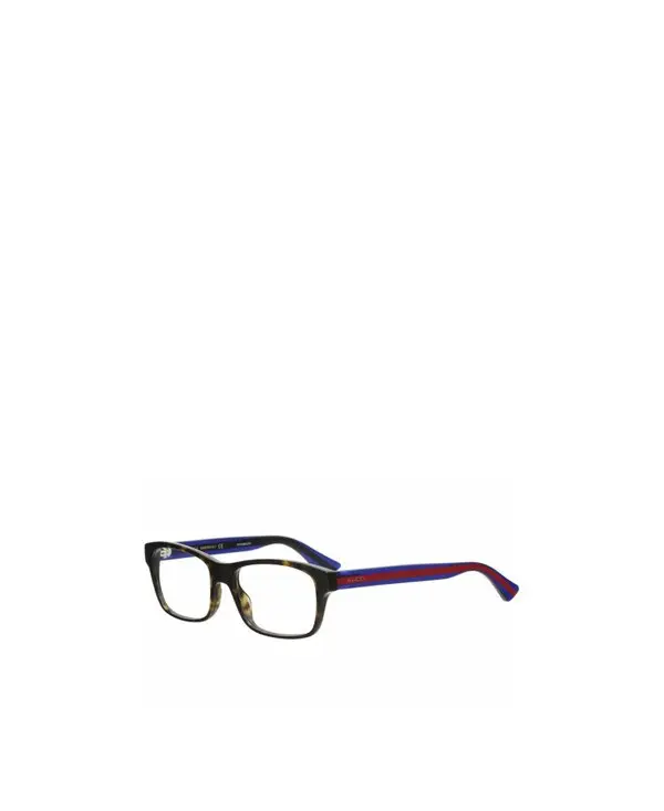 Gucci Logo Tortoiseshell Rectangular Eyeglasses