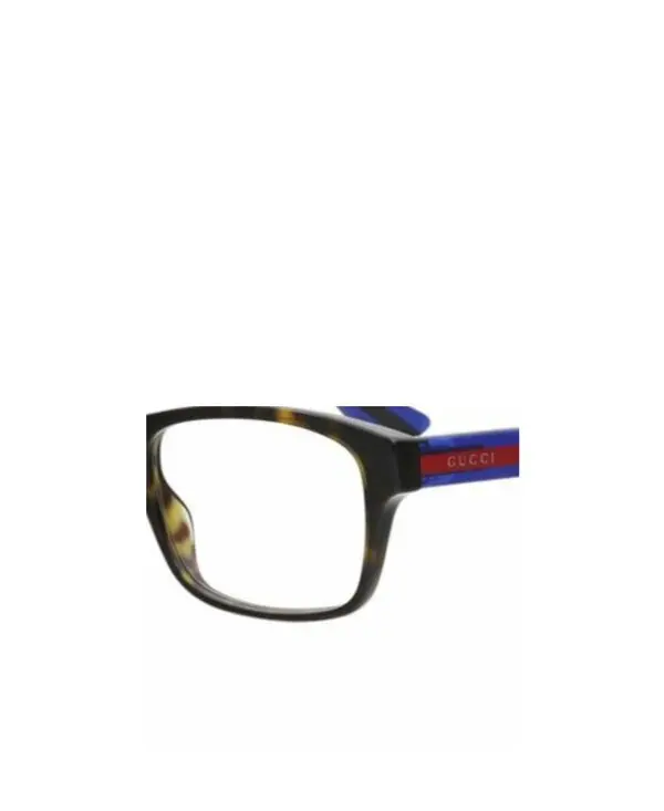 Gucci Logo Tortoiseshell Rectangular Eyeglasses