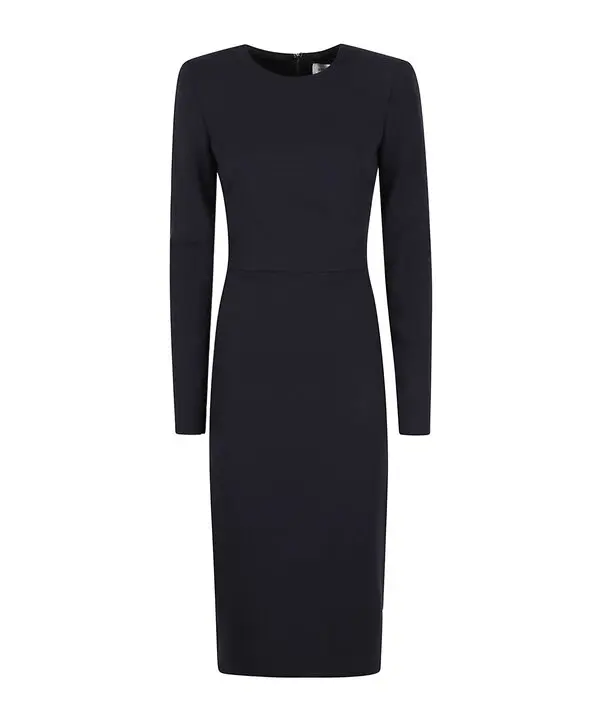 Victoria Beckham Crewneck Fitted Dress - Black
