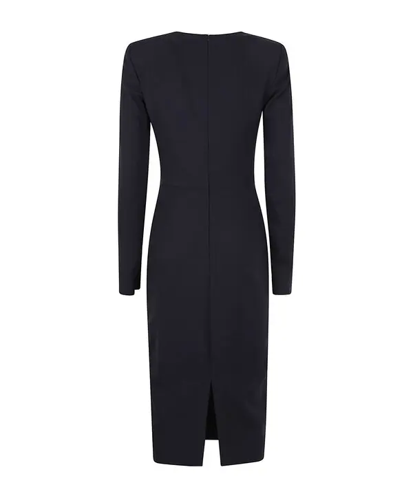 Victoria Beckham Crewneck Fitted Dress - Black