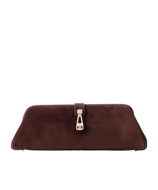 Gabriela Hearst Paola Clutch With Gold Tone Clasp - Brown