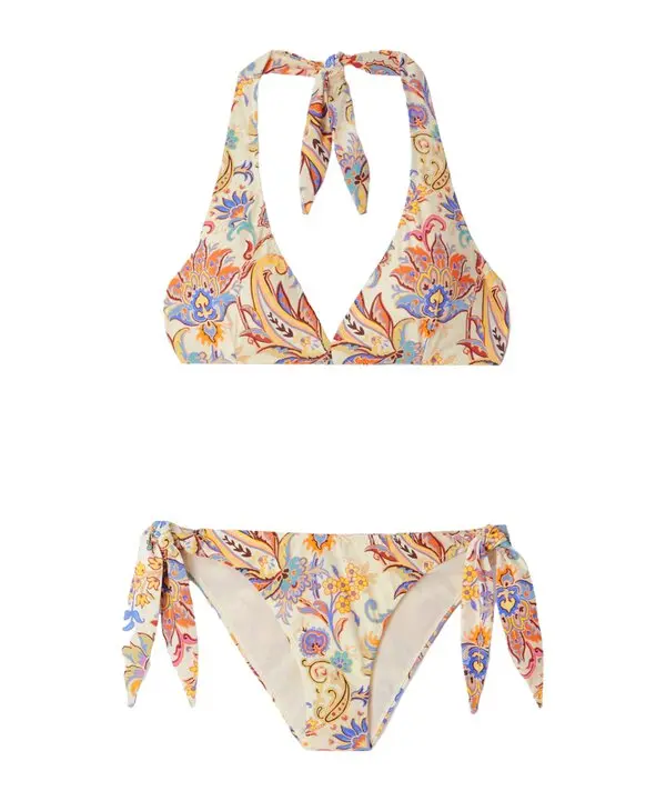 Etro Paisley Print Halterneck Two-piece Swimsuit - Nude