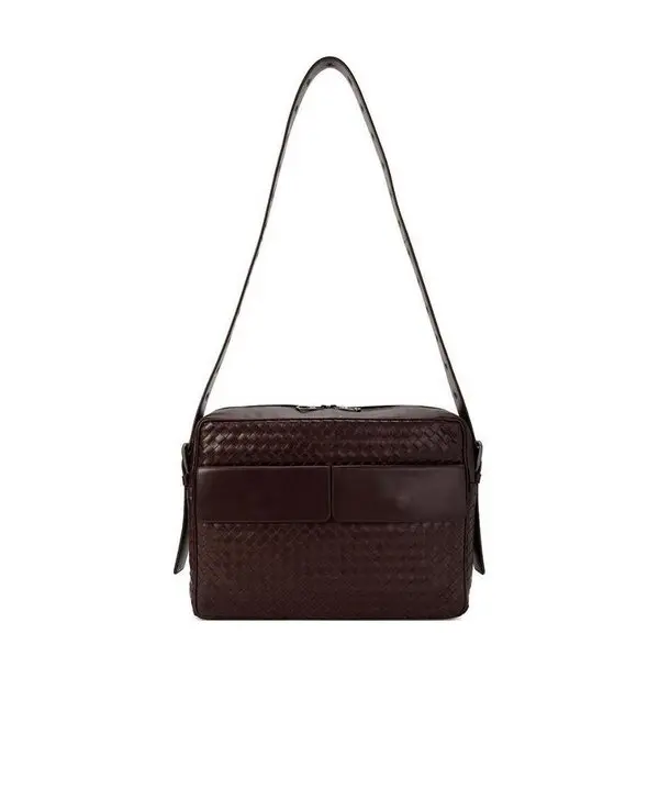 Bottega Veneta Woven Shoulder Bag - Red