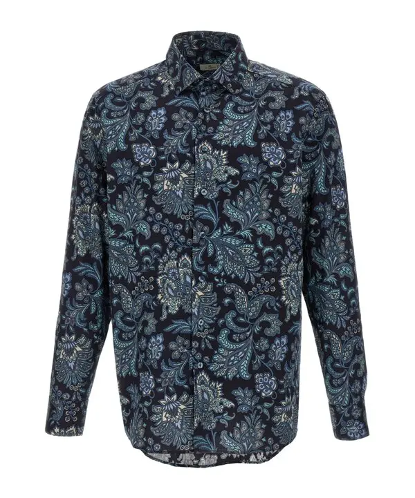 Etro Paisley Printed Long-sleeved Shirt - Black