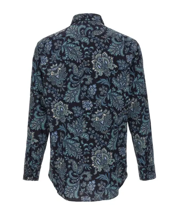 Etro Paisley Printed Long-sleeved Shirt - Black