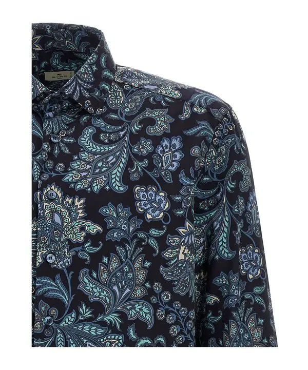 Etro Paisley Printed Long-sleeved Shirt - Black