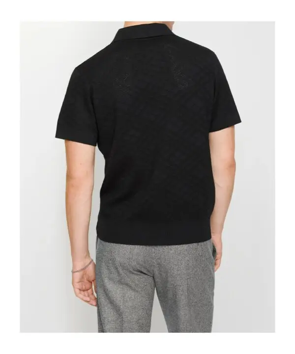 Burberry Checked Ribbed-knit Polo Shirt