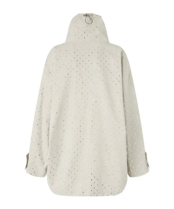 Pinko Crystal-embellished High-neck Coat - White