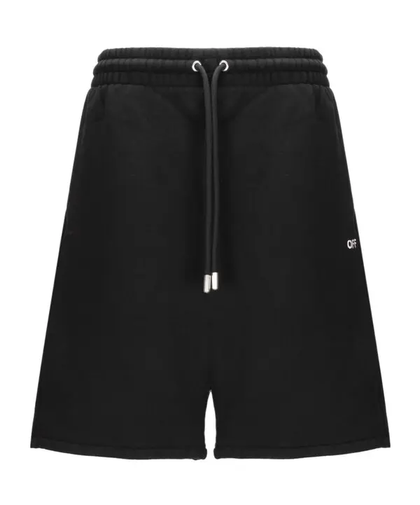 Off-White Logo Embroidered Drawstring Shorts - Black