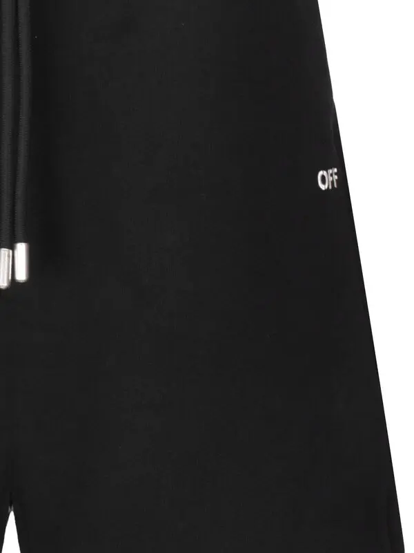 Off-White Logo Embroidered Drawstring Shorts - Black