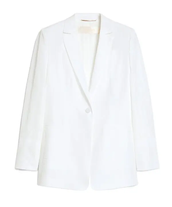 Max Mara Single-breasted Textured Blazer - White
