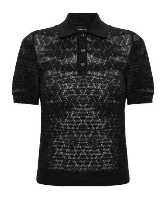 Dsquared2 Short Sleeve Knitted Polo Top