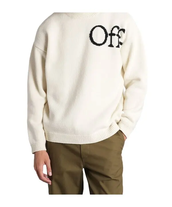 Off-White Logo Detailed Crewneck Jumper - White