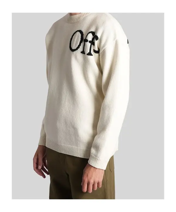 Off-White Logo Detailed Crewneck Jumper - White