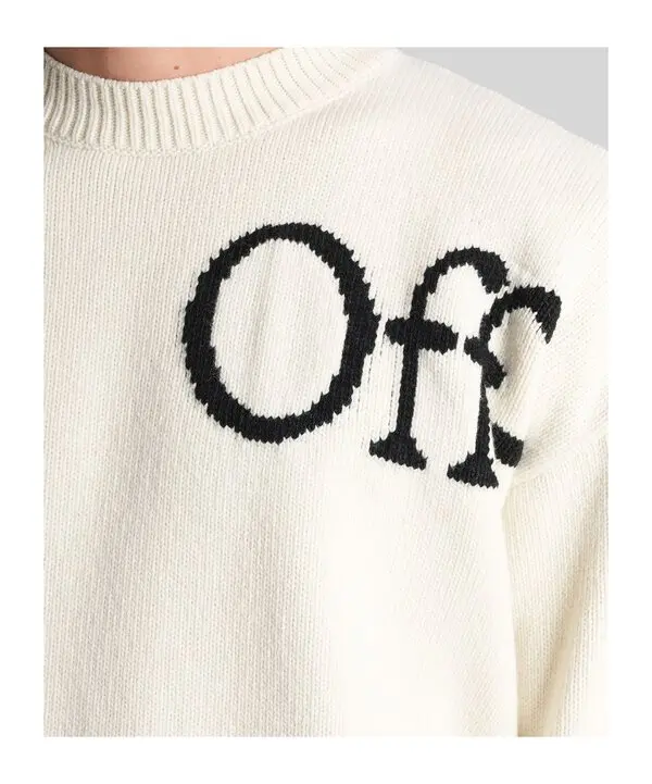 Off-White Logo Detailed Crewneck Jumper - White