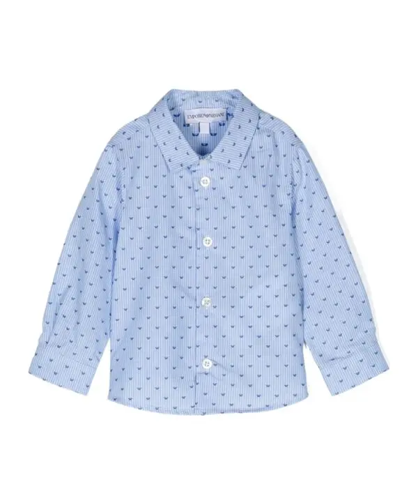 Emporio Armani Striped Logo Print Shirt
