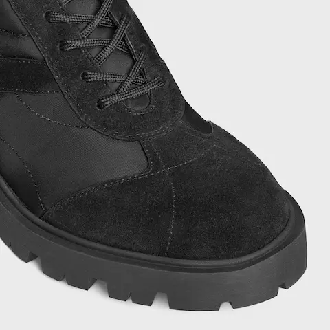 Celine Margaret Boots In Nylon And Suede Calfskin