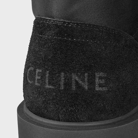 Celine Margaret Boots In Nylon And Suede Calfskin