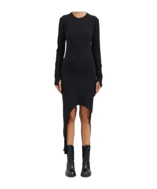 THOM KROM Long Sleeve Asymmetrical High-low Dress