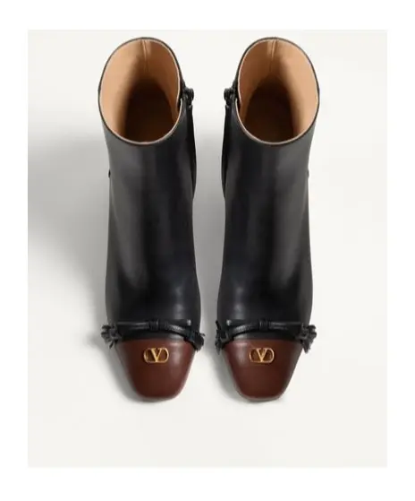 Valentino Garavani Vlogo Signature Ankle Boots - Black/coffee