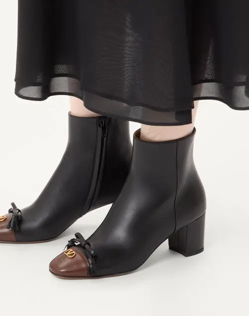 Valentino Garavani Vlogo Signature Ankle Boots - Black/coffee